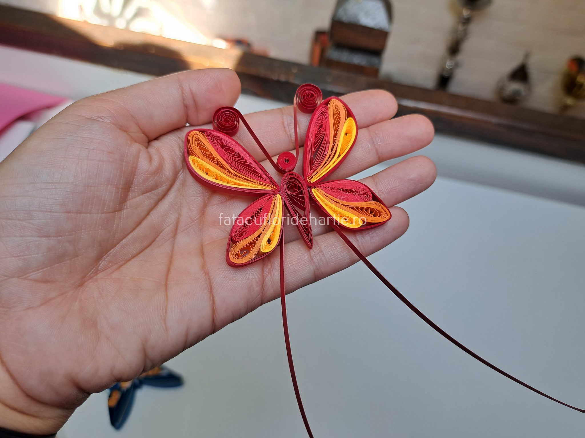 Tutorial video: Cum faci un fluture din hartie, in tehnica quilling ...