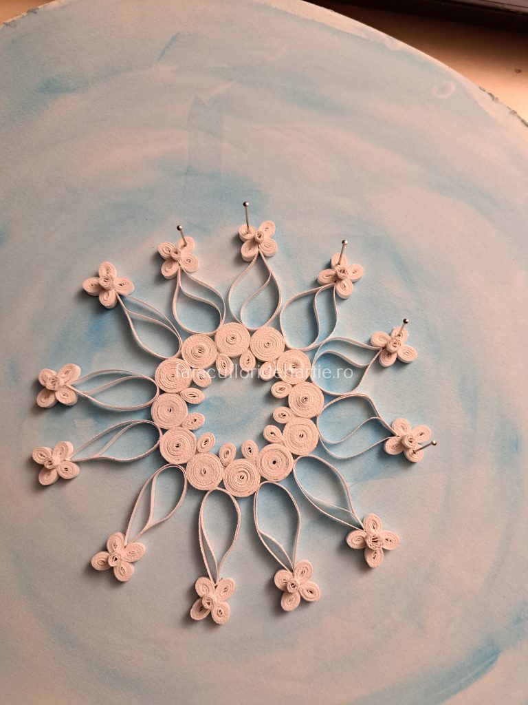 Proiect: Mandala din hartie, tehnica quilling - Fata cu Flori de Hârtie
